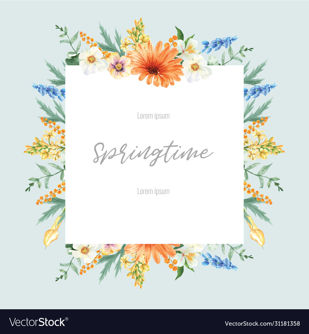 Spring frame advertising fresh flowers promote Vector Image