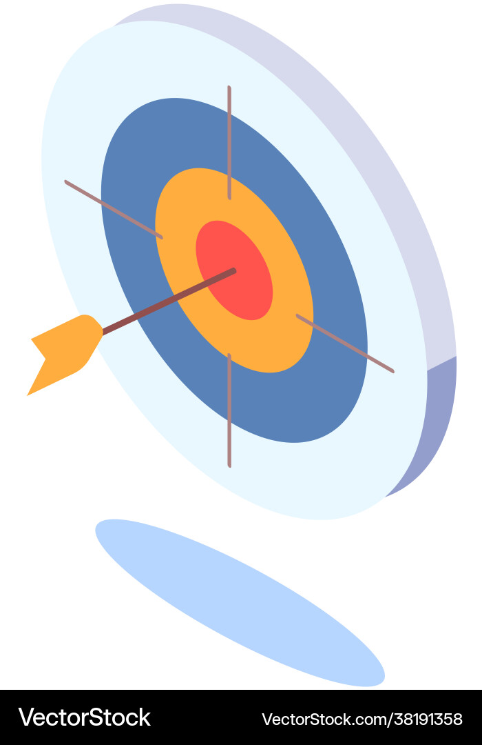 Target with arrow in middle as symbol achieved Vector Image