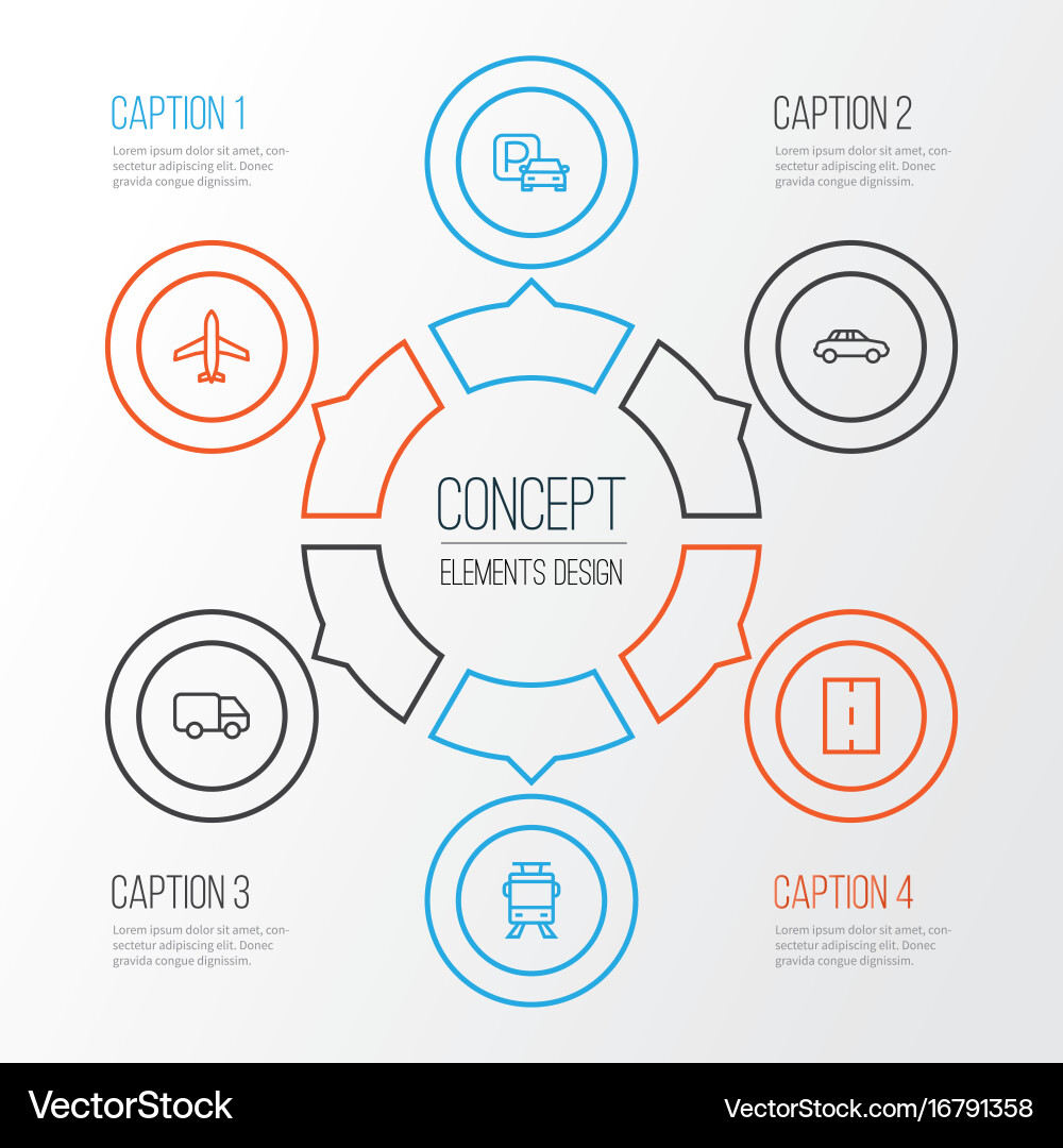 Transportation outline icons set collection Vector Image