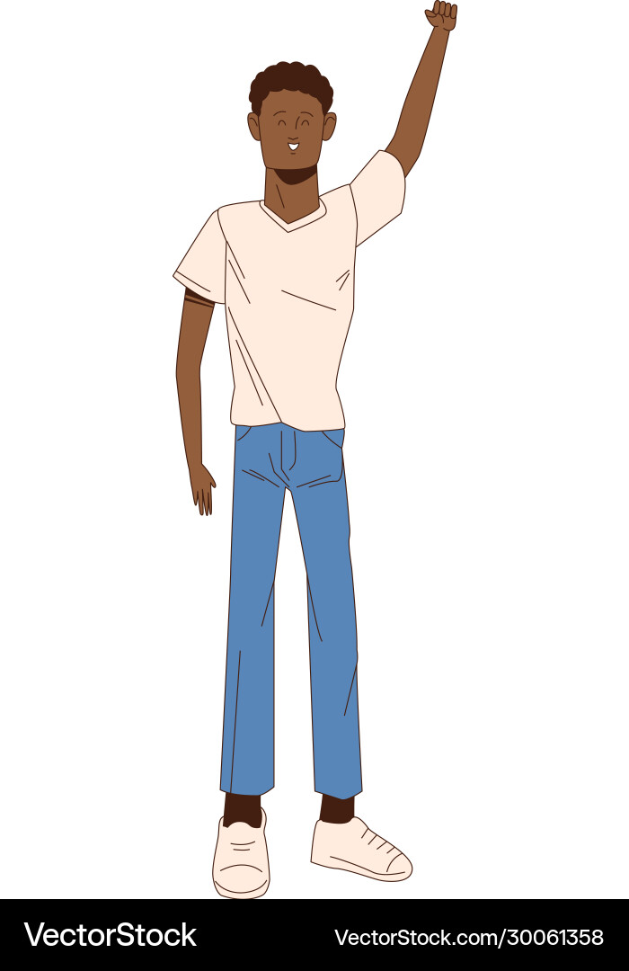 Young afro man avatar character icon Royalty Free Vector