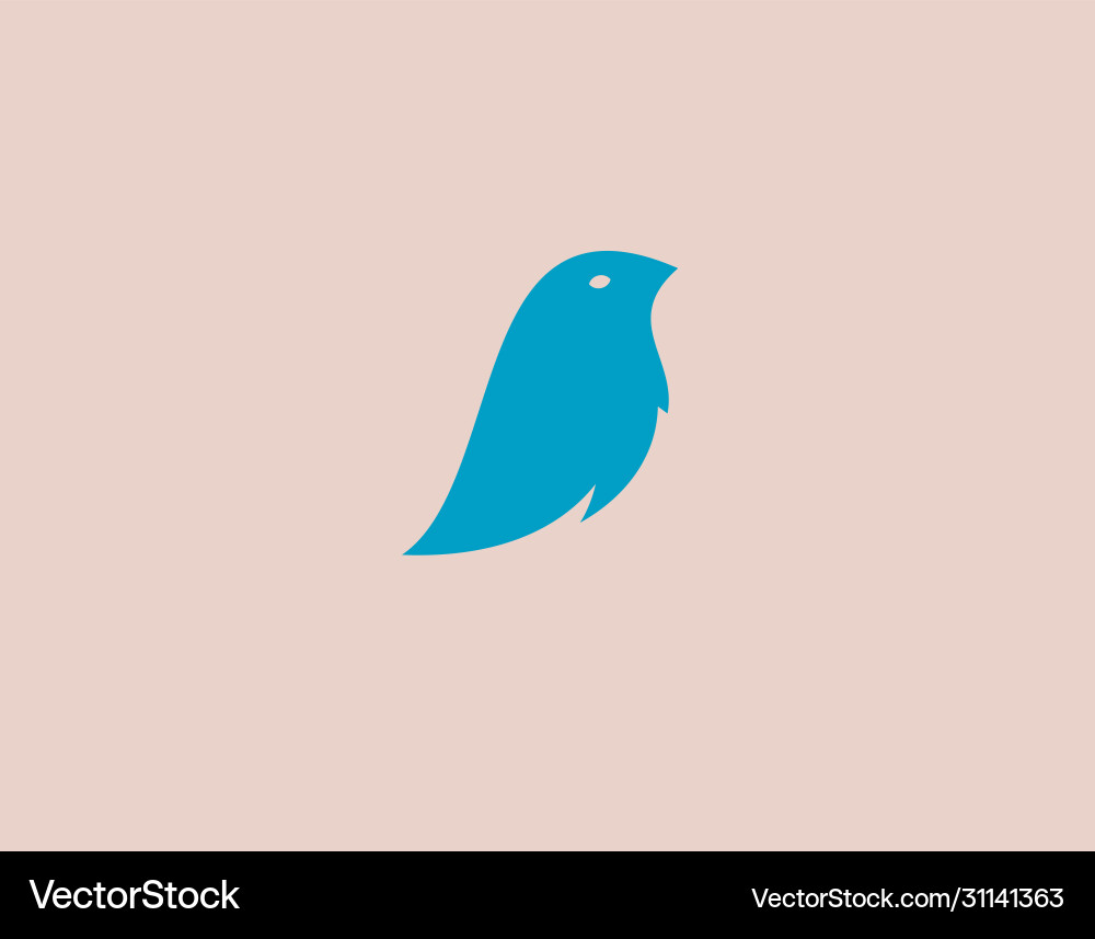 Abstract bright blue bird logo icon icon for your Vector Image