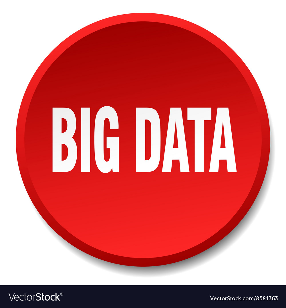 Big data red round flat isolated push button Vector Image