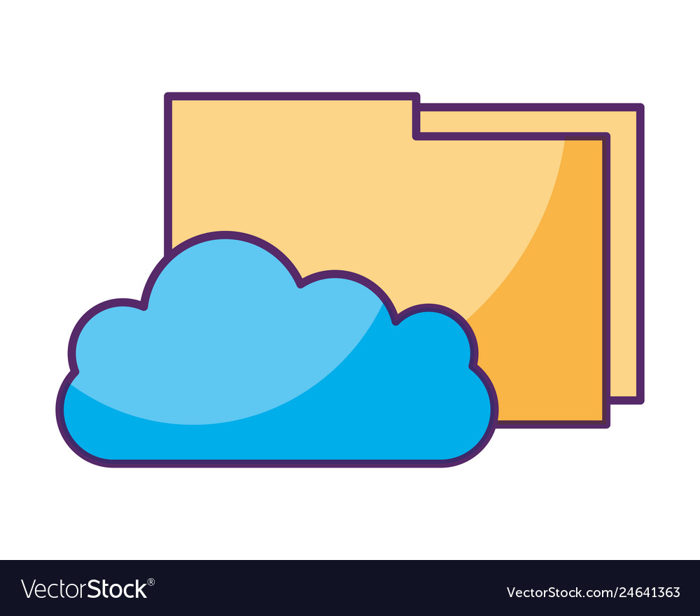 Cloud computing folder information data storage Vector Image