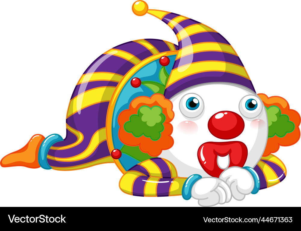 Clown cartoon character isolated Royalty Free Vector Image