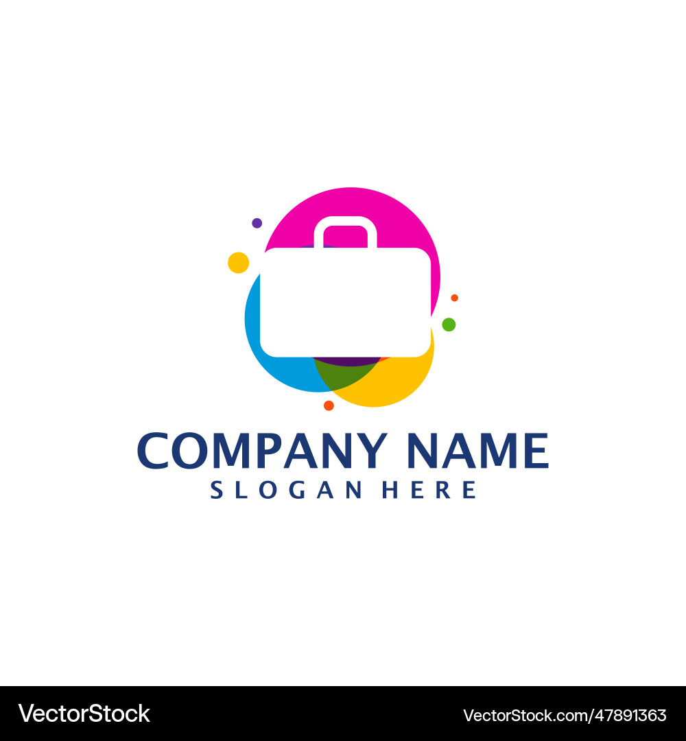 Colorful suitcase logo design suitcase logo Vector Image