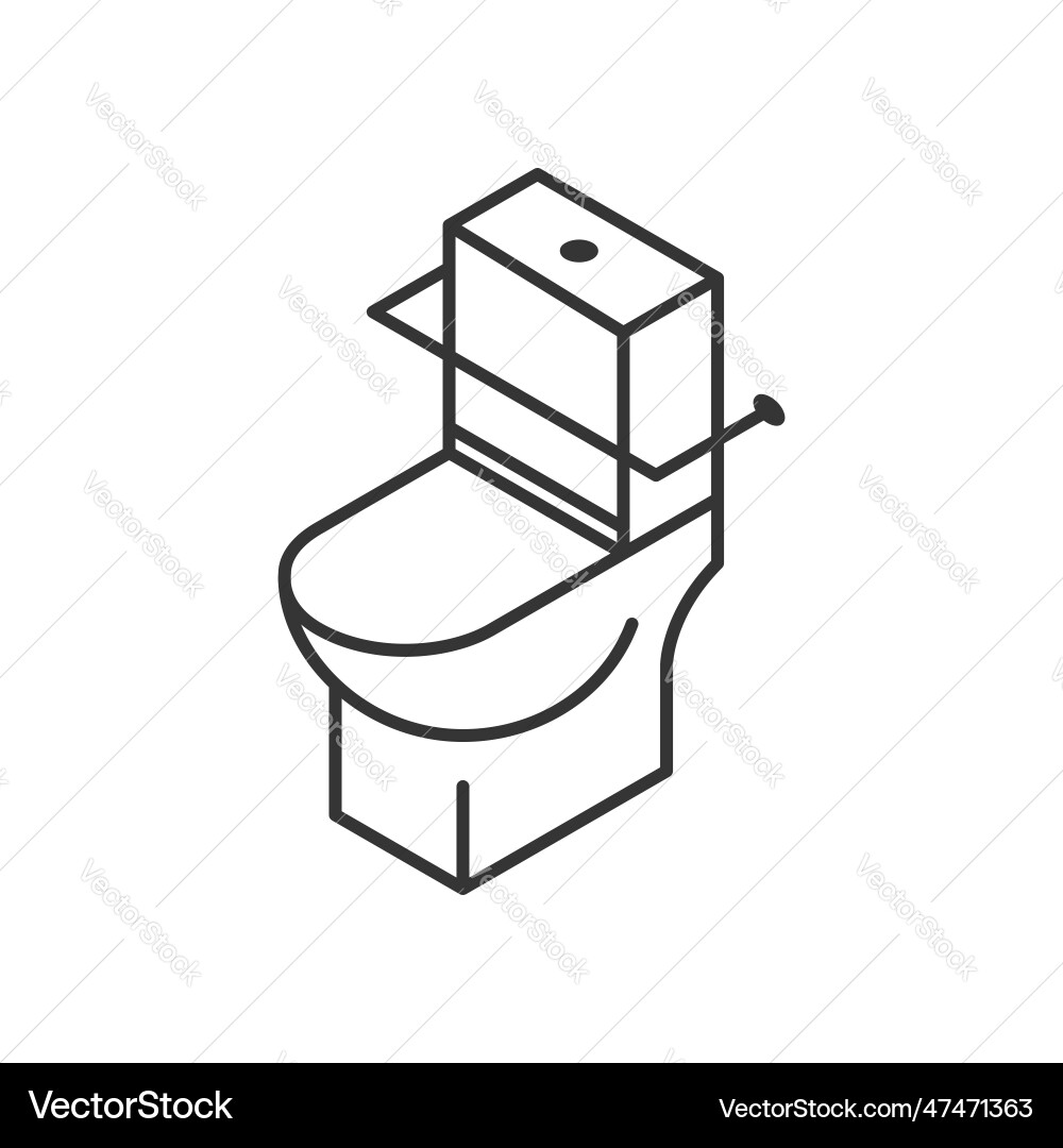 Disabled toilet icon in line style Royalty Free Vector Image