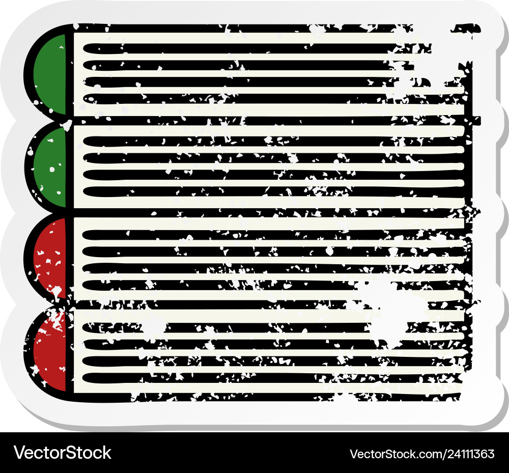 Distressed sticker of a cute cartoon stack Vector Image