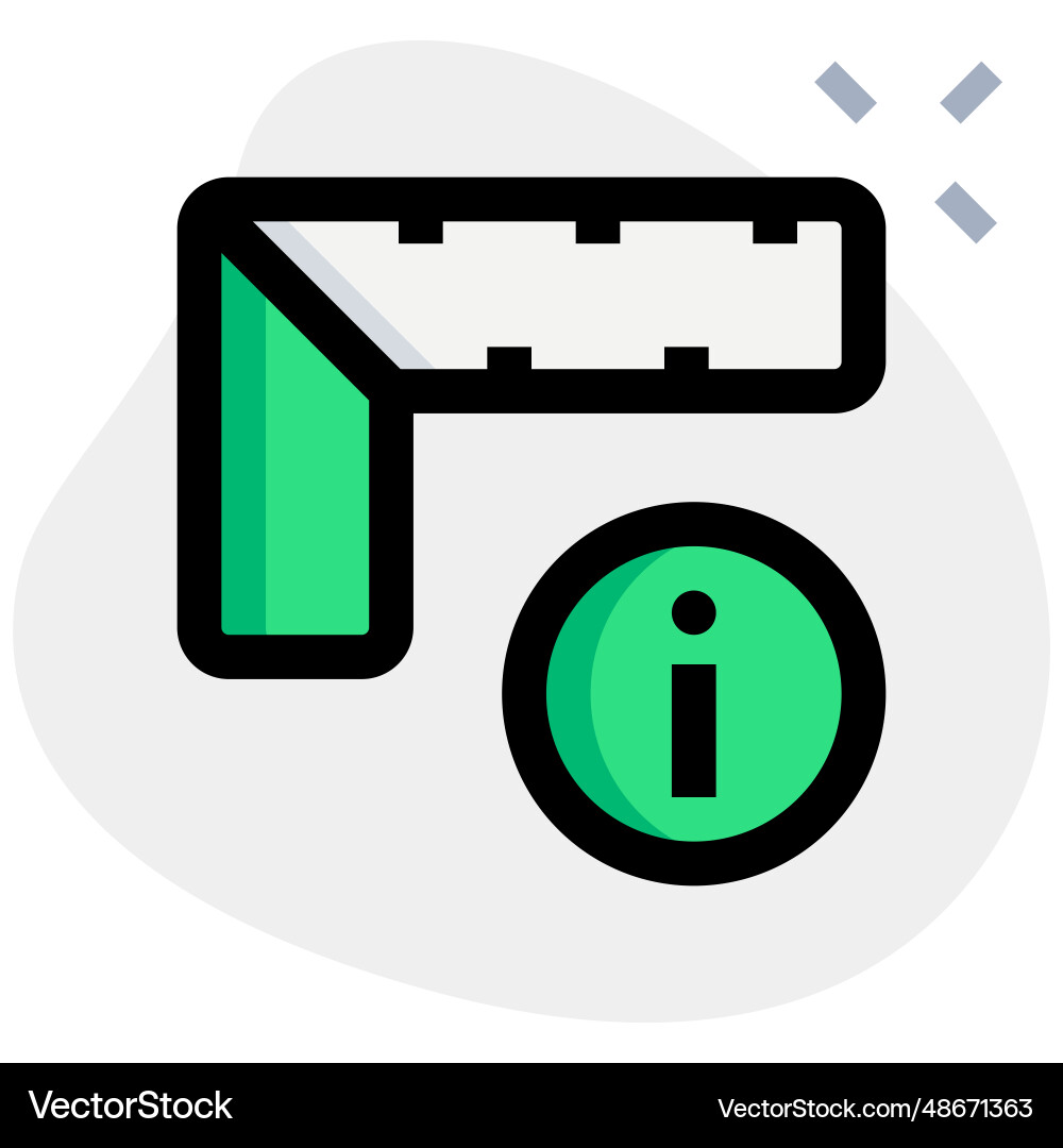 Easy to measure corner with ruler Royalty Free Vector Image