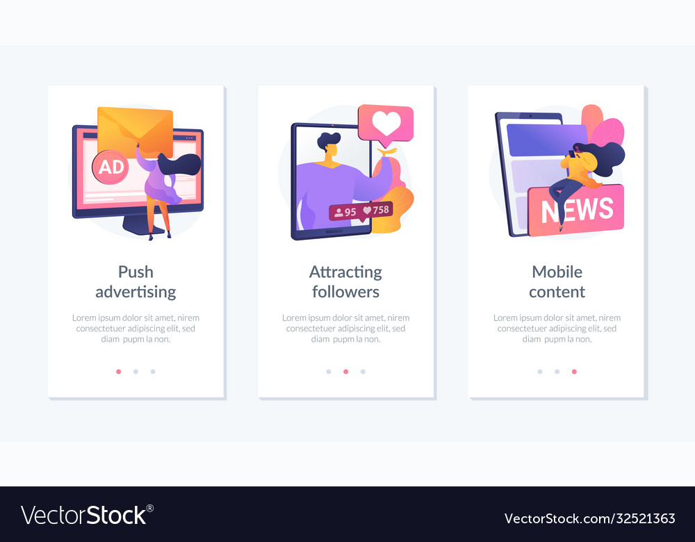 Marketing techniques app interface template Vector Image