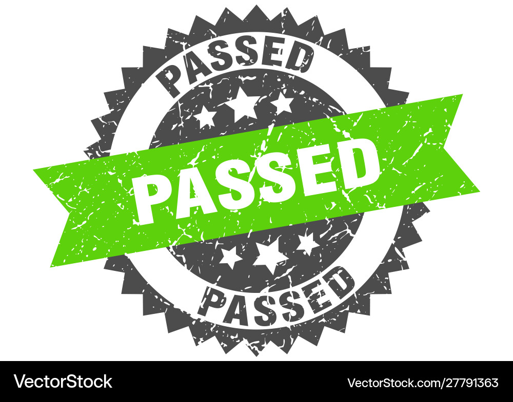 Passed grunge stamp with green band Royalty Free Vector