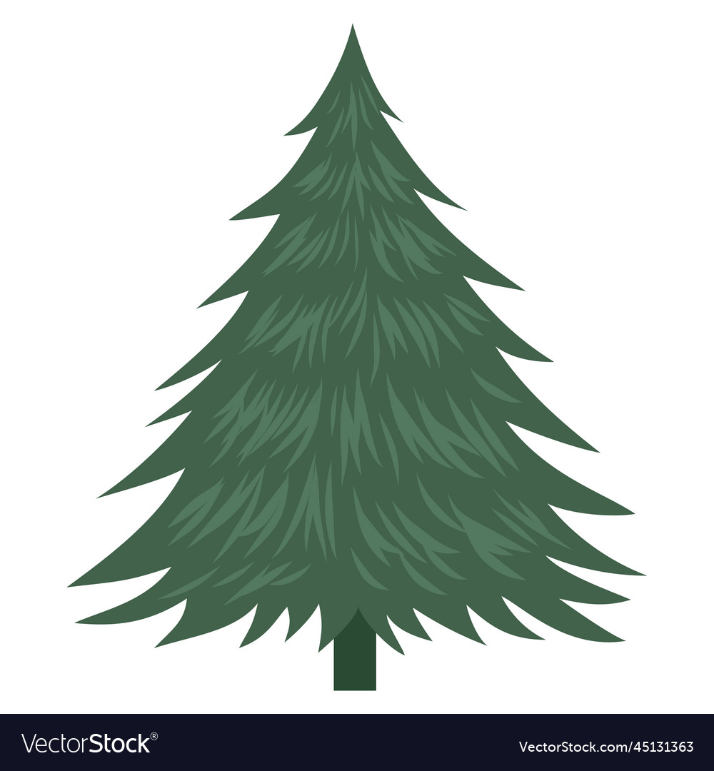 Pine tree cartoon flat design Royalty Free Vector Image