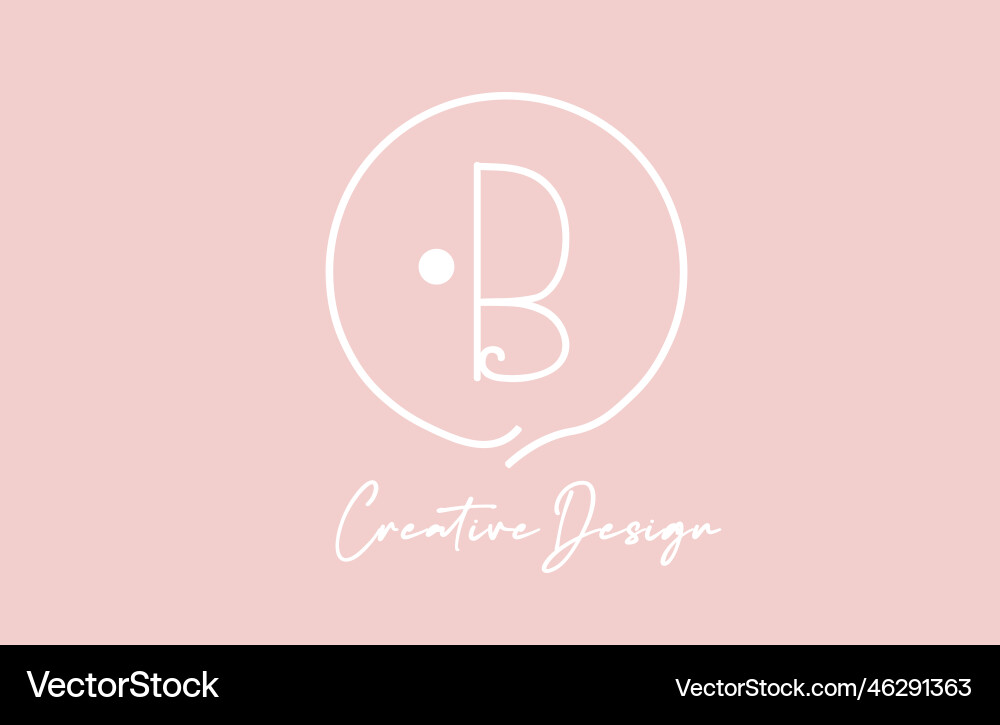 Pink white b alphabet letter logo icon design Vector Image