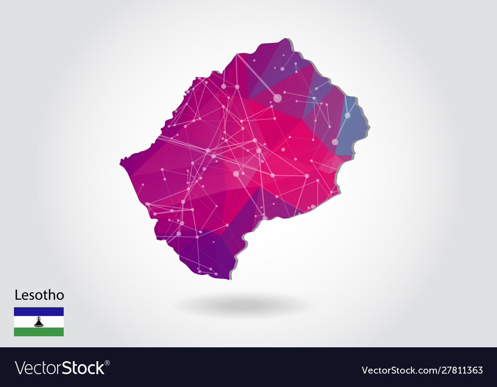Polygonal Lesotho Map Low Poly Design Made Vector Image