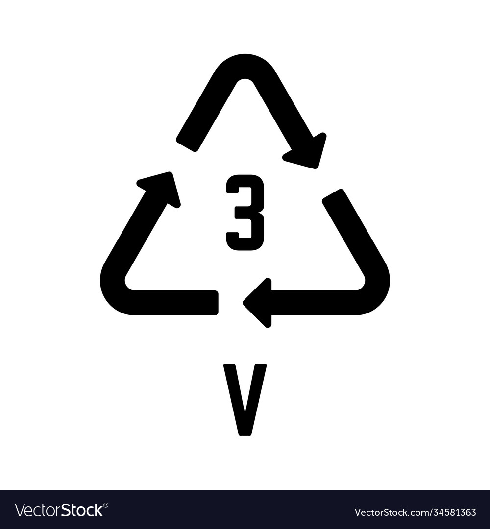 Resin identification code v isolated on white Vector Image