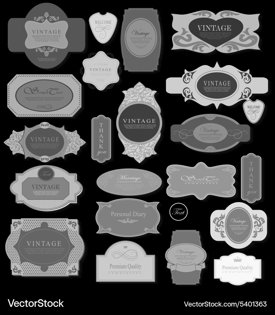 Set retro vintage ribbons and label Royalty Free Vector