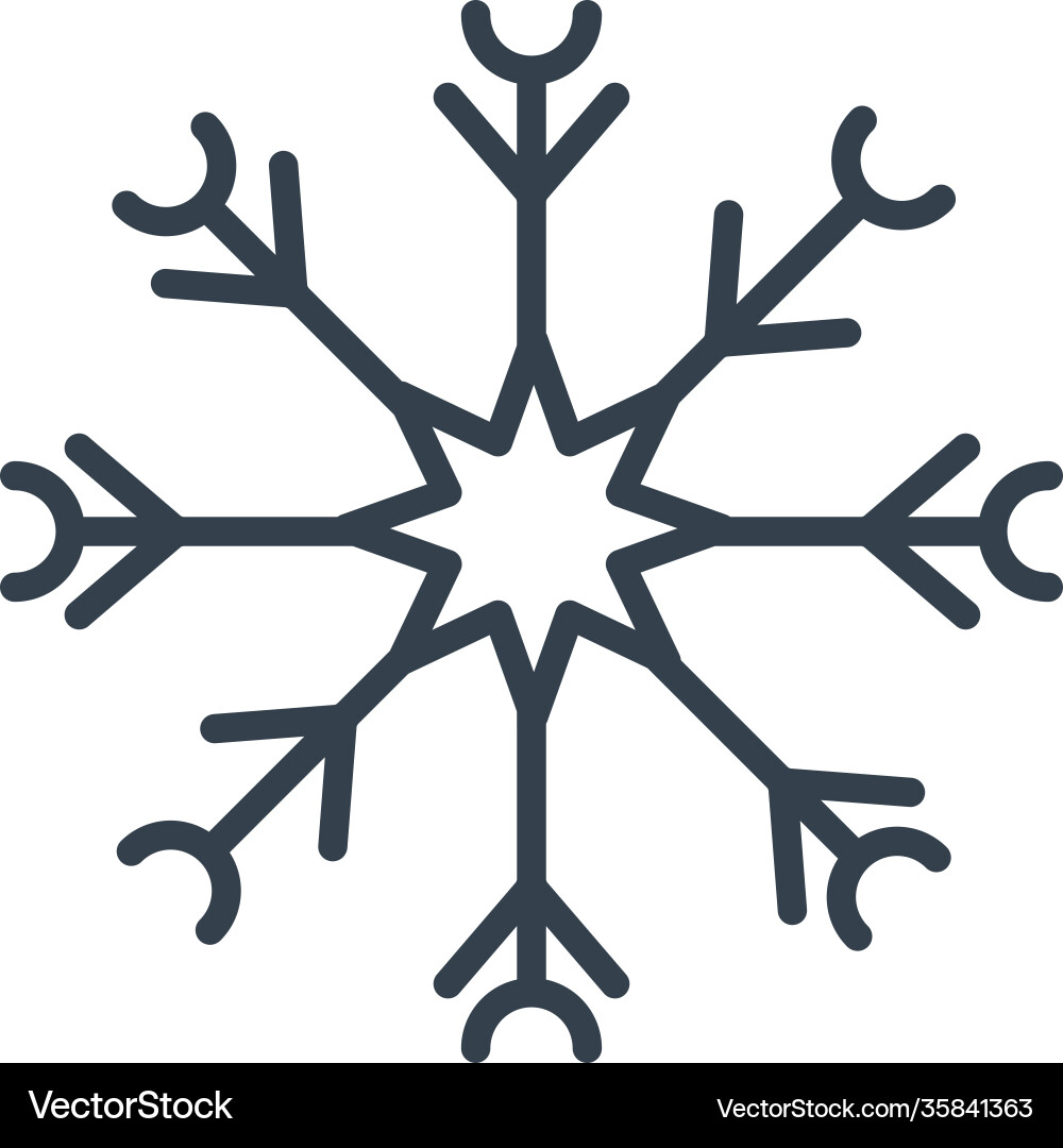 Snowflake christmas and winter concept line Vector Image
