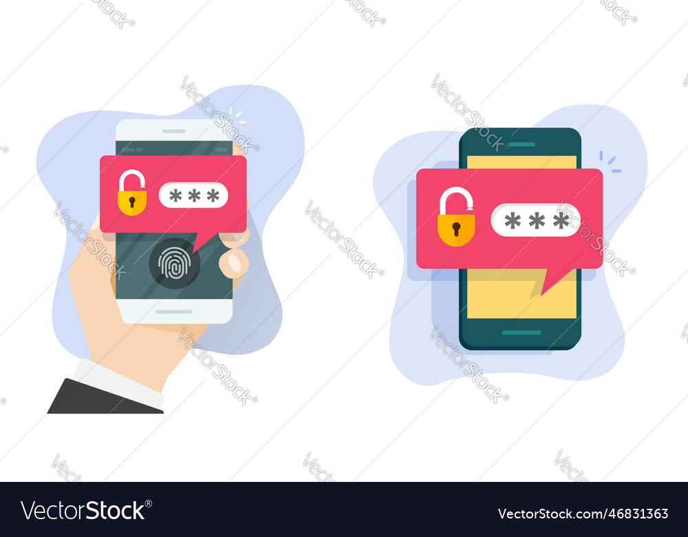 Verification Code Password Access On Mobile Cell Vector Image
