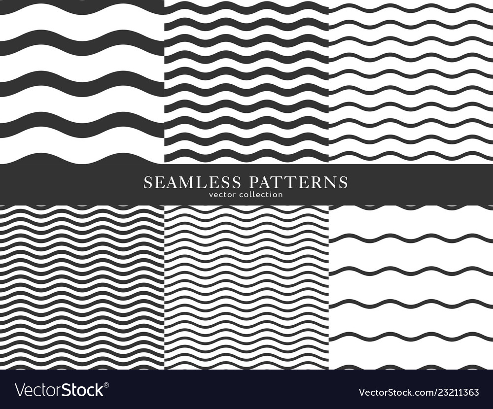 Waves geometric seamless patterns Royalty Free Vector Image