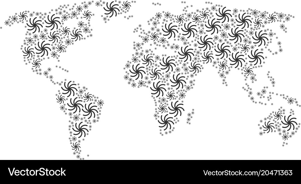 World atlas pattern of galaxy items Royalty Free Vector