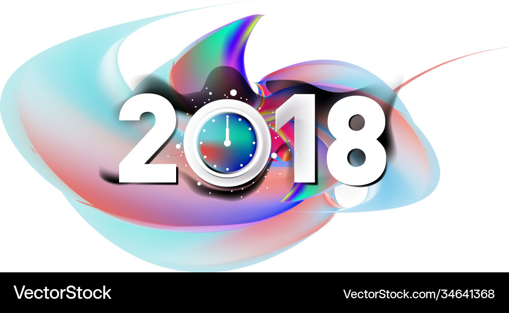 2018 new year on background a colorful Royalty Free Vector