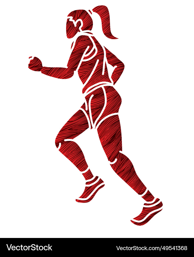 A woman start running action marathon runner Vector Image