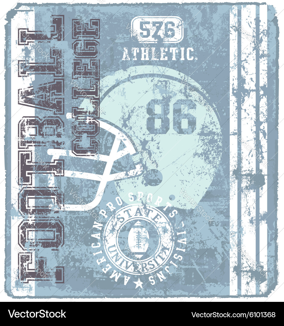 Athletic football college varsity Royalty Free Vector Image