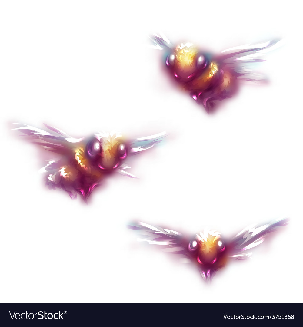 Bee on white background Royalty Free Vector Image