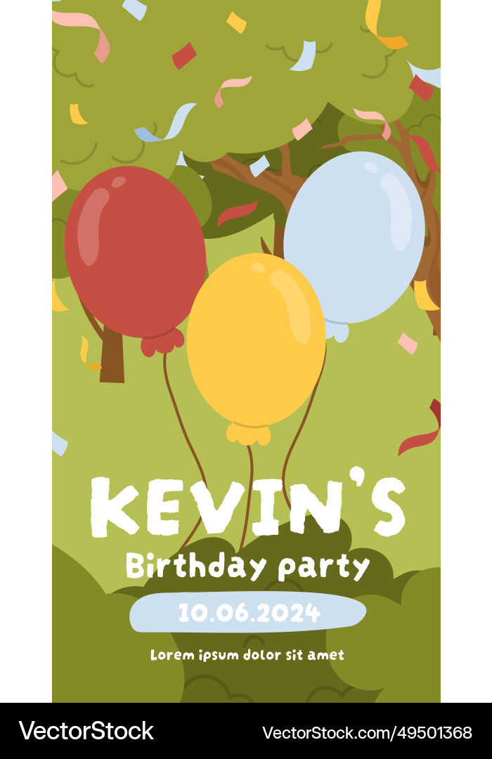 Birthday party story template Royalty Free Vector Image
