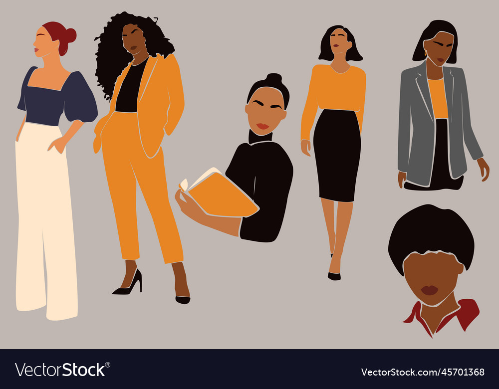 Businesswomen at work a set of female boss Vector Image