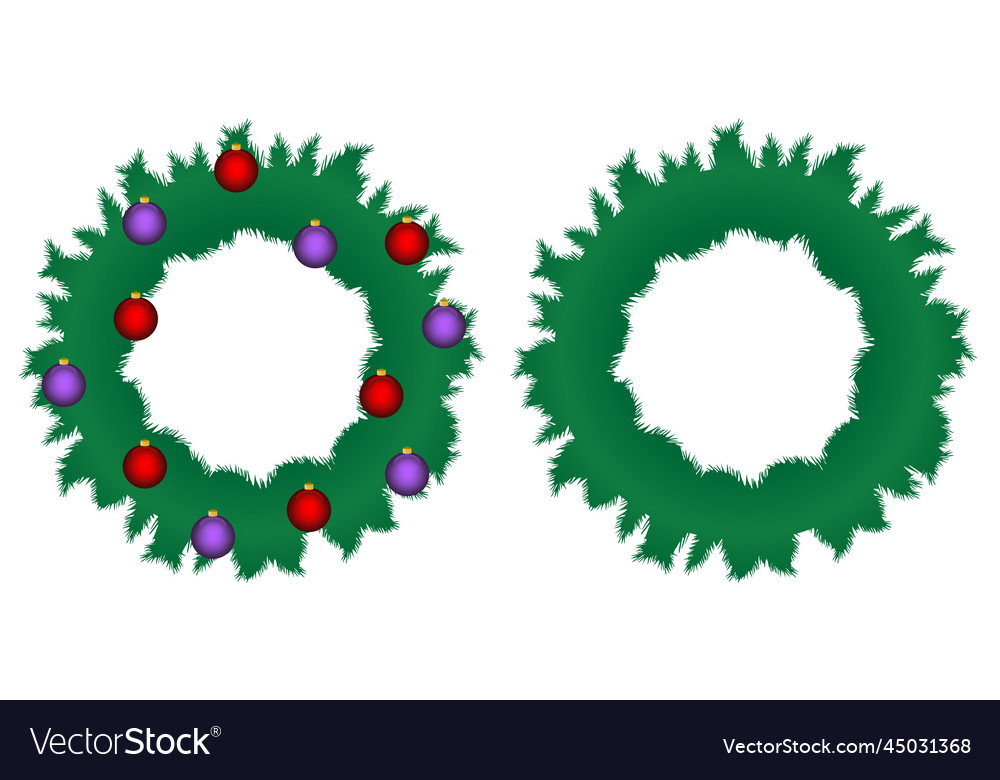 Christmas wreath with hanging balls Royalty Free Vector