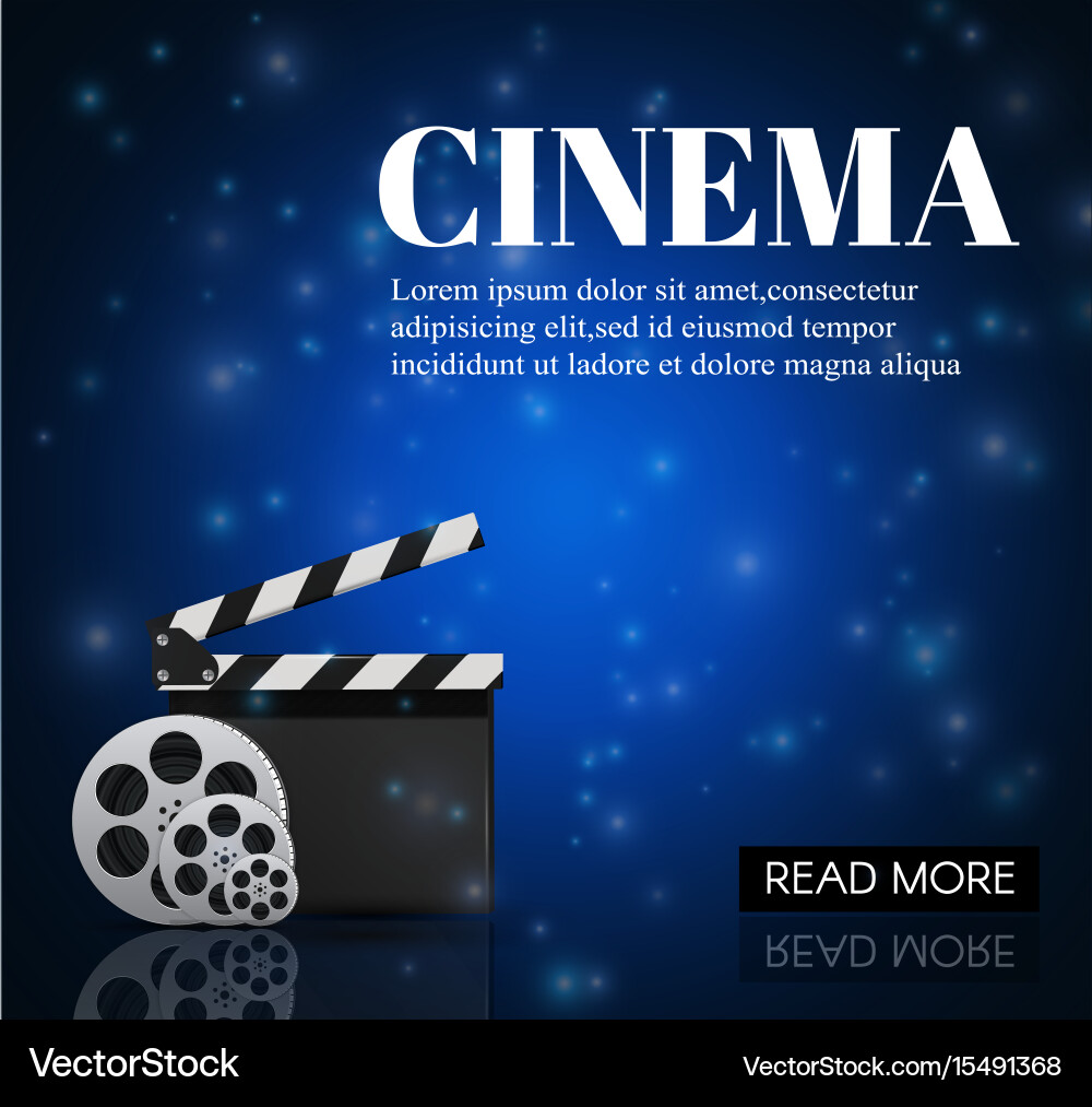 Cinema background with movieblue Royalty Free Vector Image