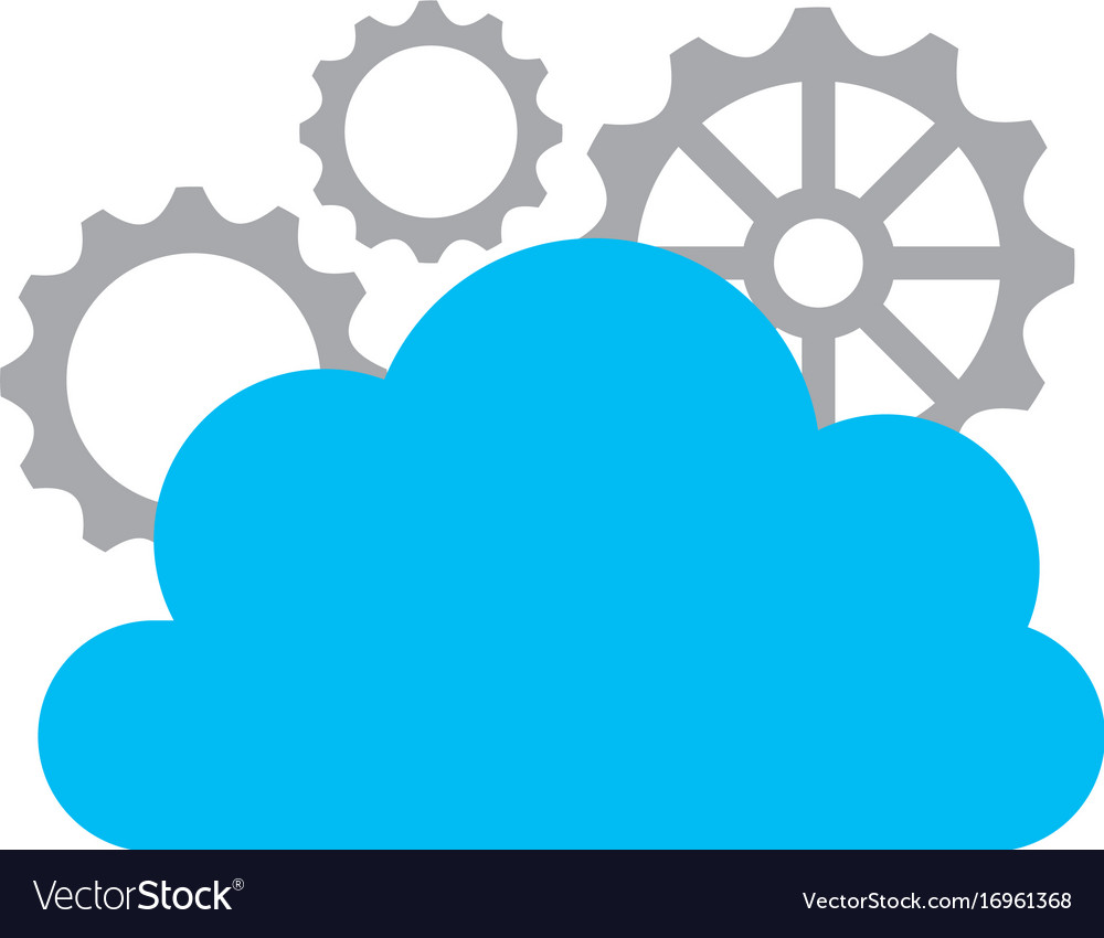 Cloud computing with gears Royalty Free Vector Image