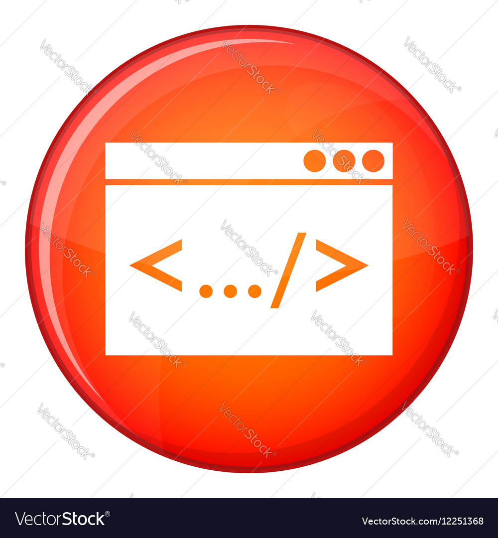 Code window icon flat style Royalty Free Vector Image