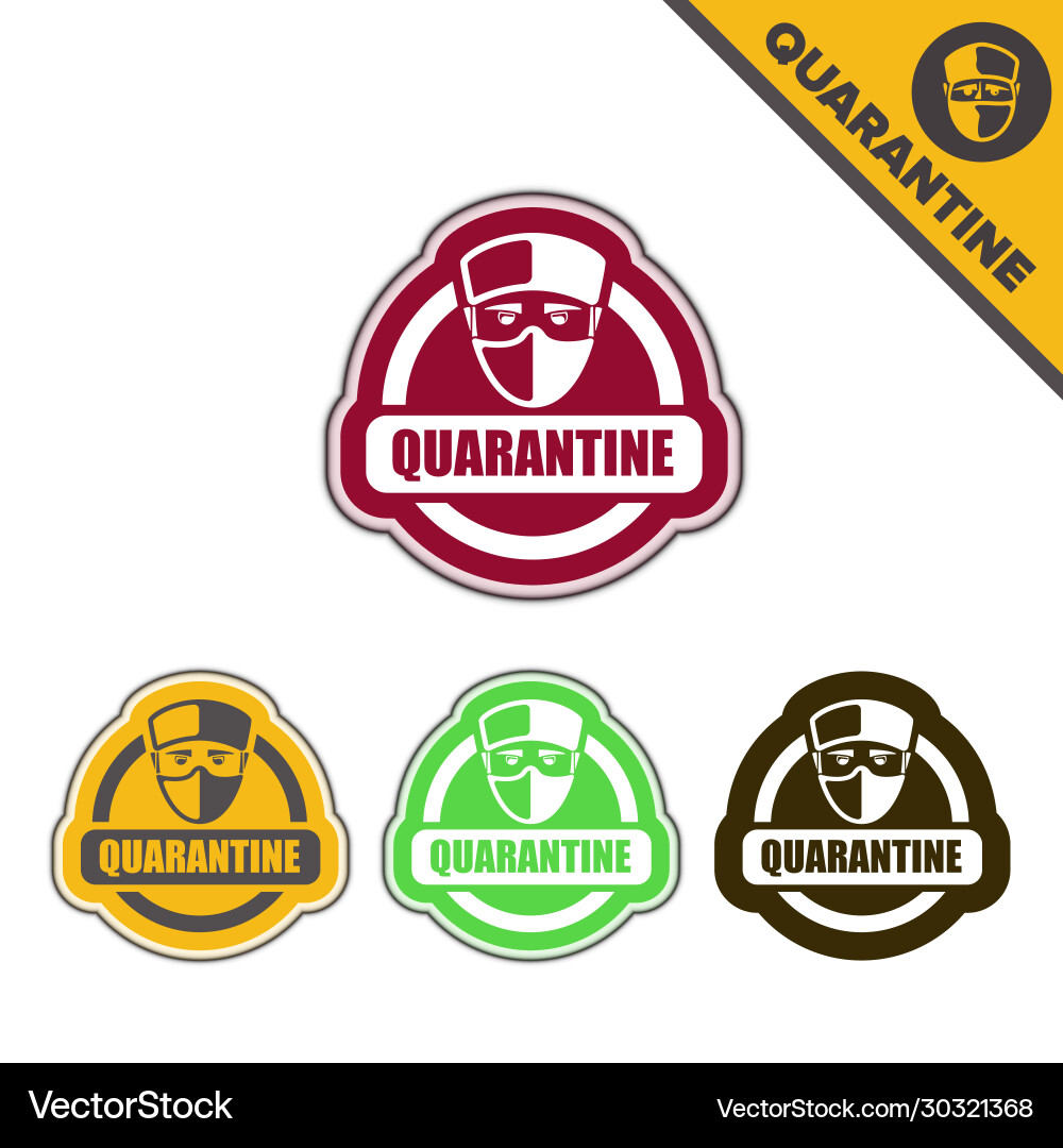 Coronavirus quarantine stickers icon set with man Vector Image