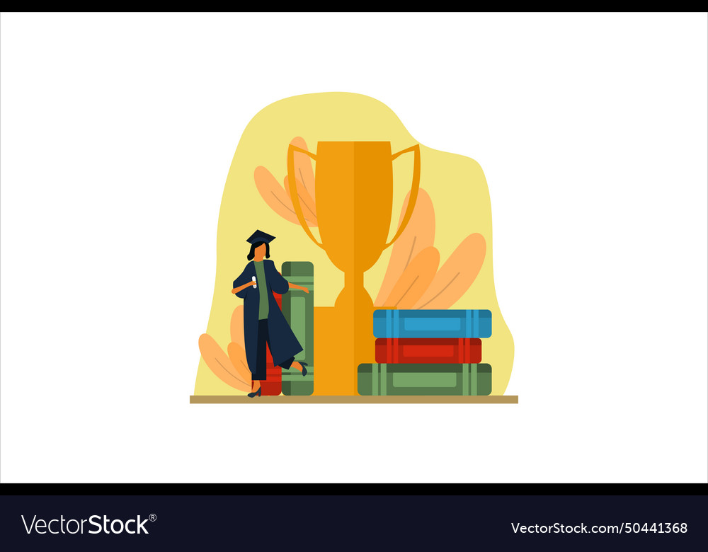 Graduation flat design Royalty Free Vector Image