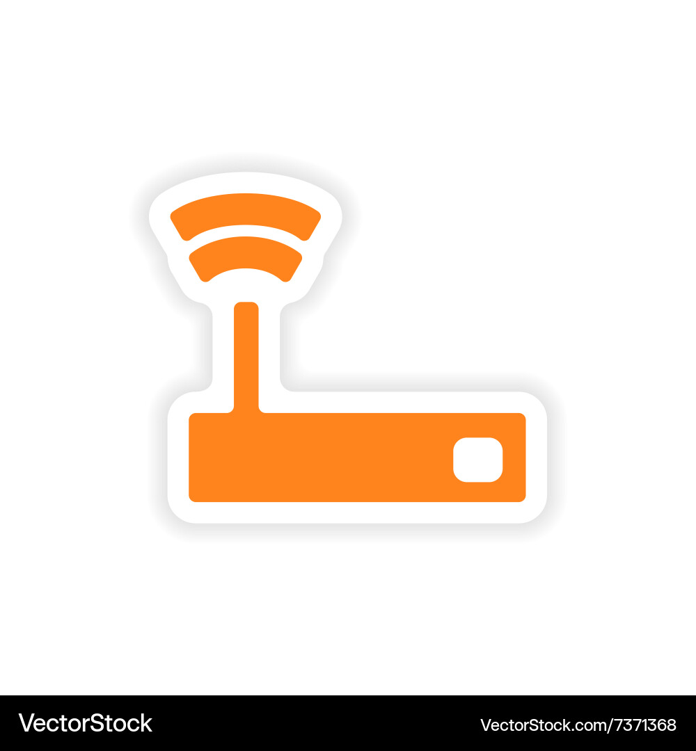 Icon sticker realistic design on paper wifi Vector Image