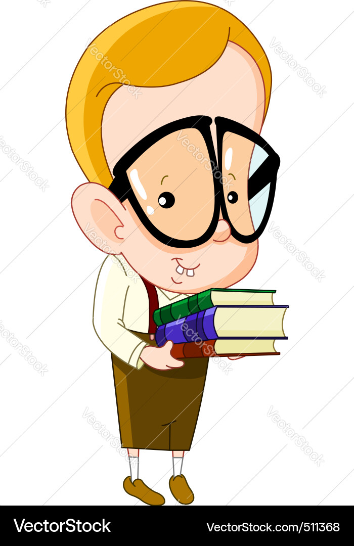 Nerd kid Royalty Free Vector Image - VectorStock