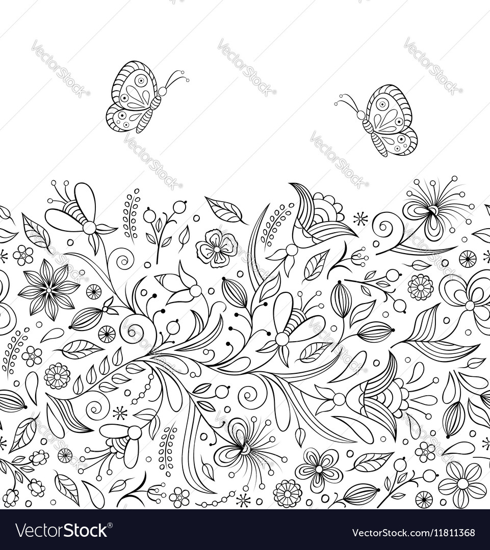 Pattern with abstract flowers Royalty Free Vector Image