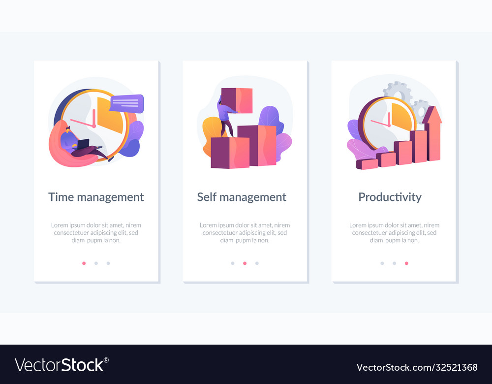 Personal growth app interface template Royalty Free Vector