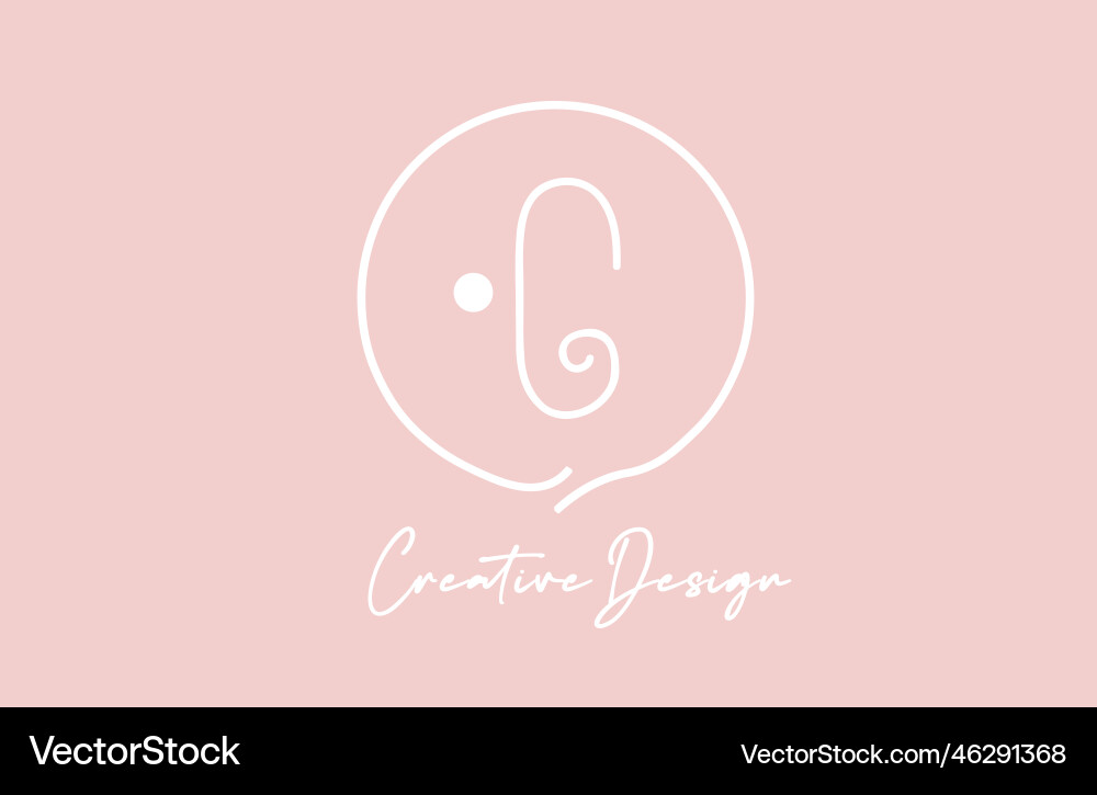 Pink white g alphabet letter logo icon design Vector Image