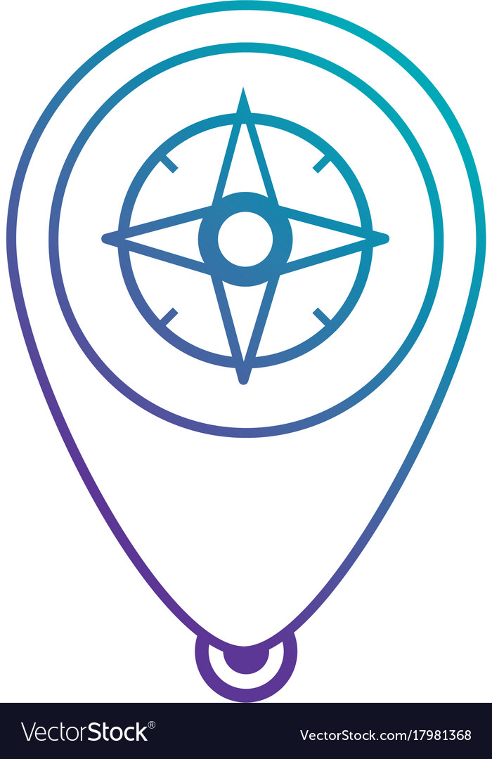 Pointer location with compass Royalty Free Vector Image