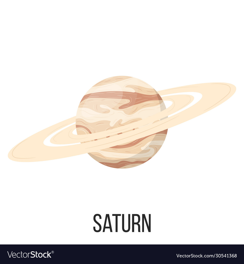 Saturn planet isolated on white background planet Vector Image