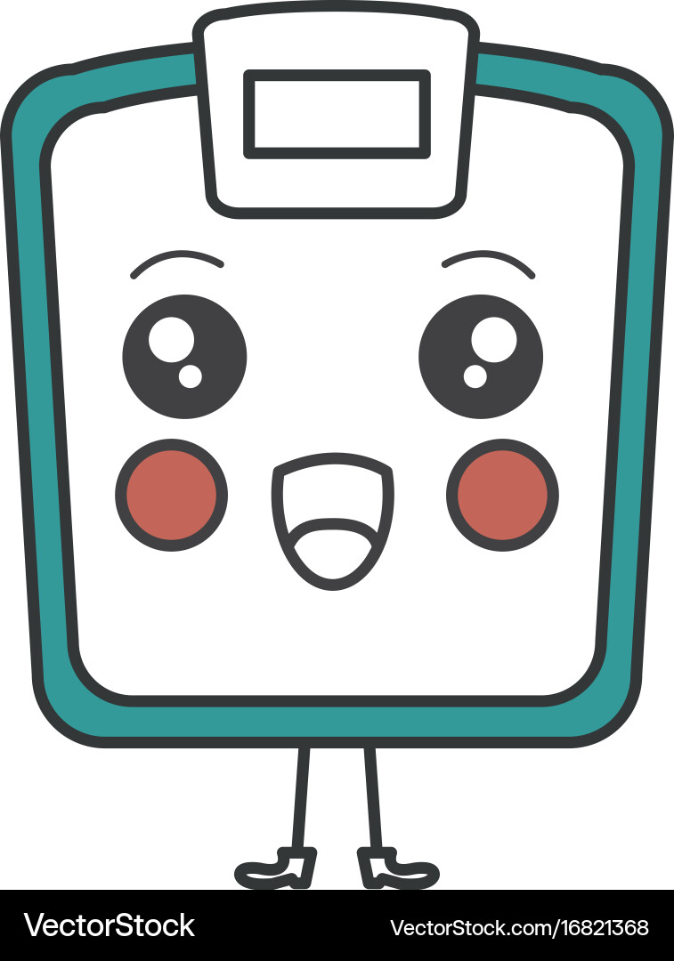 Scale weight measure kawaii character Royalty Free Vector