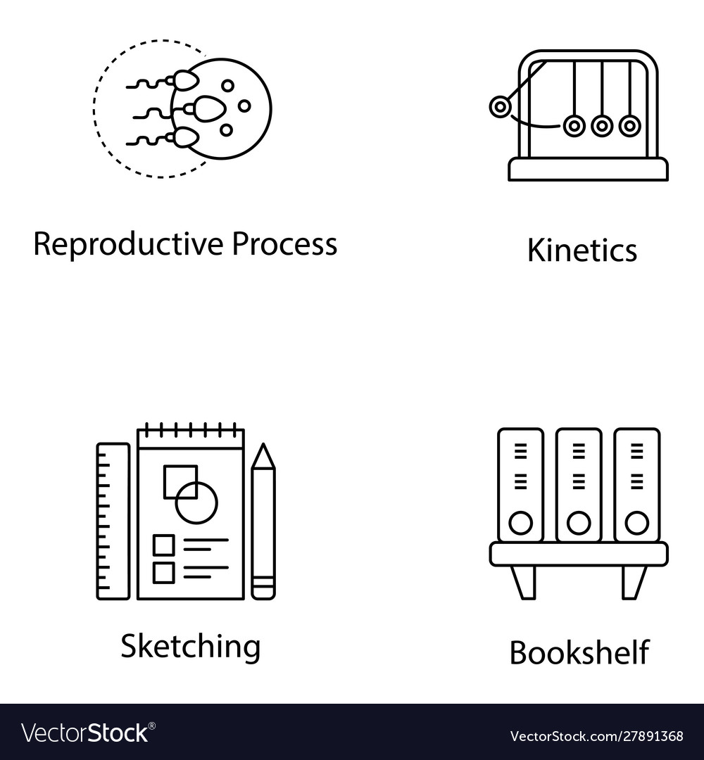 Science line icons pack Royalty Free Vector Image