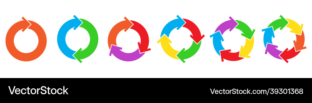 Set of circle arrows for infographic Royalty Free Vector