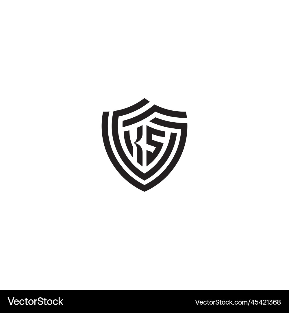 Sk geometric line shield logo initial concept Vector Image