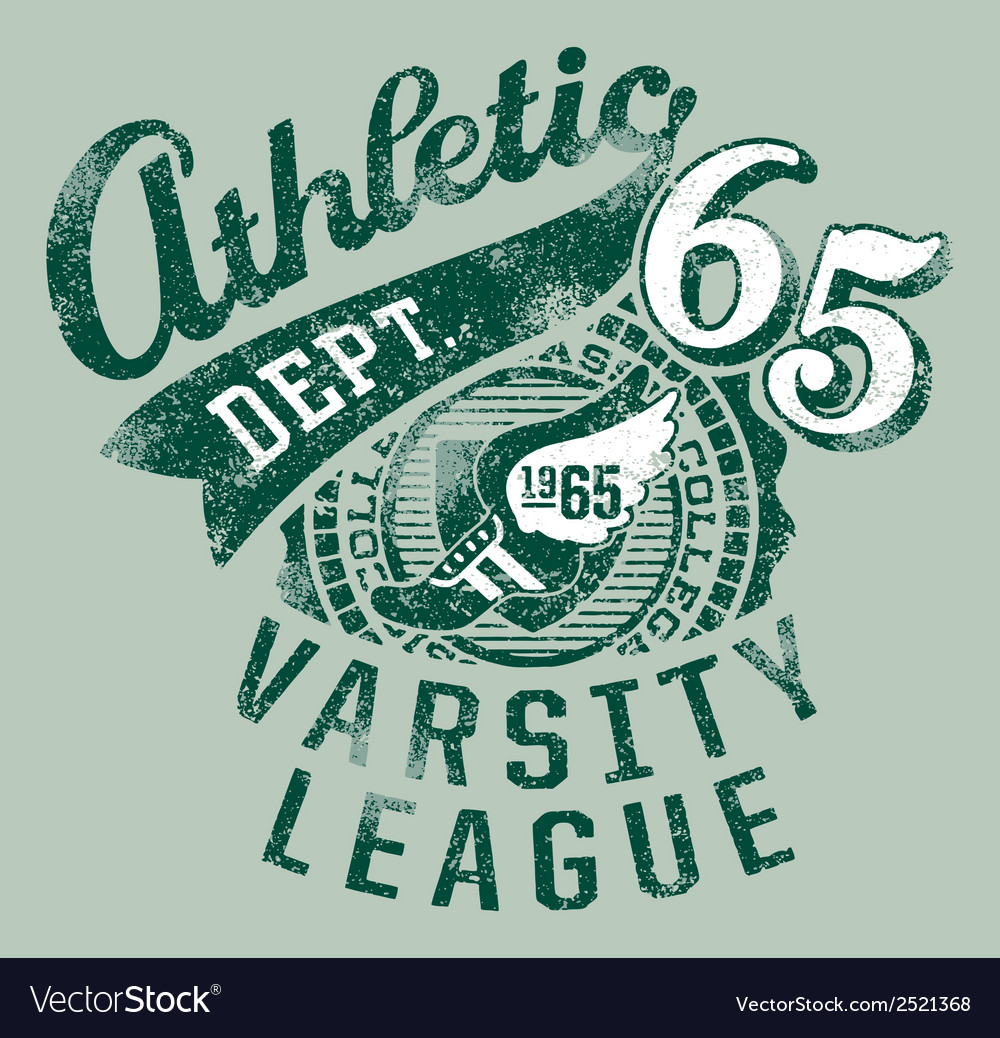 Varsity athletics Royalty Free Vector Image - VectorStock
