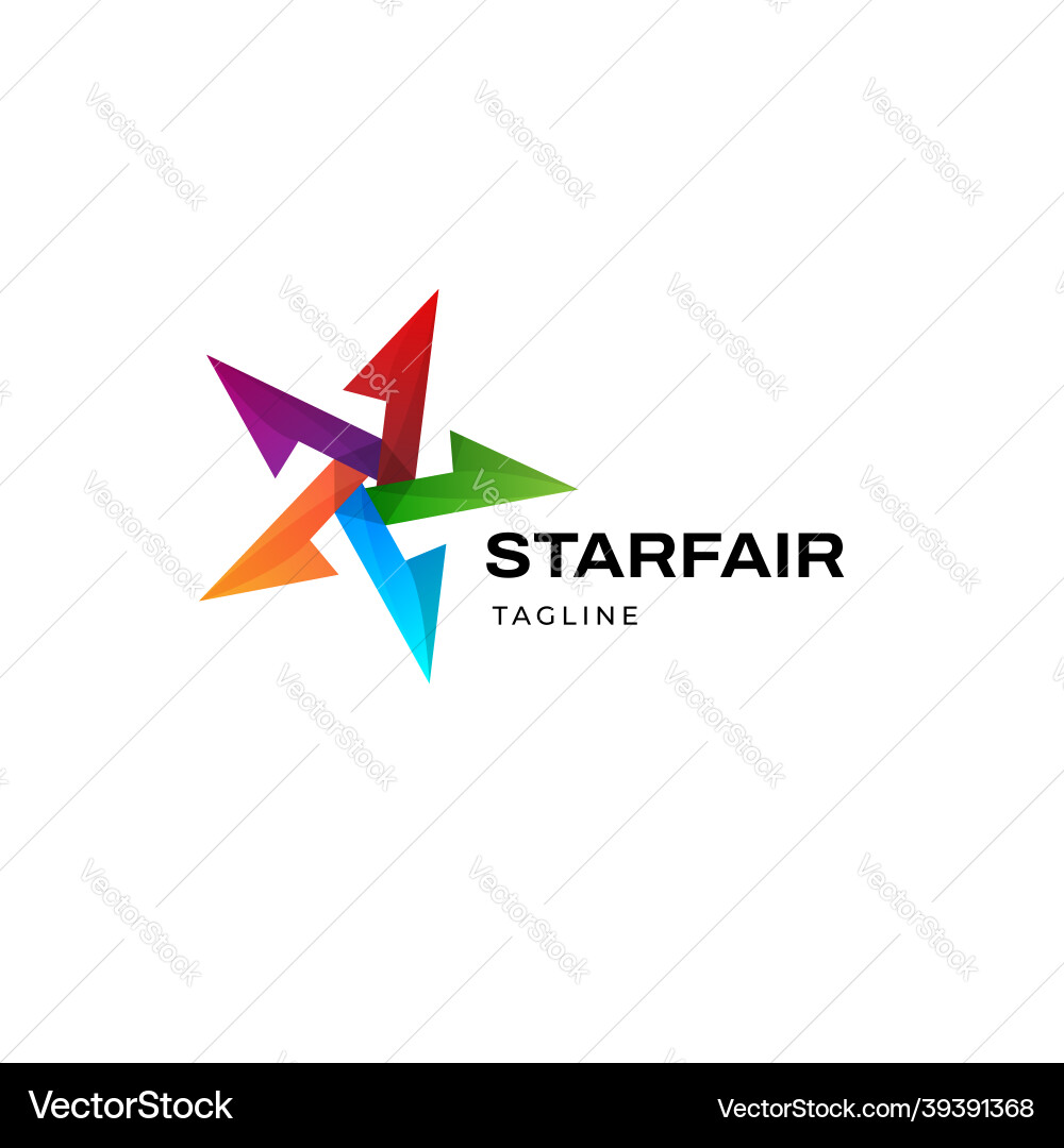 Vibrant colorful star logo design template Vector Image