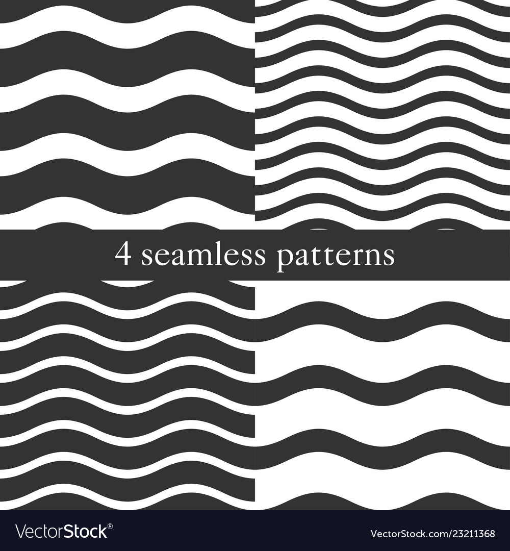 Waves geometric seamless patterns Royalty Free Vector Image
