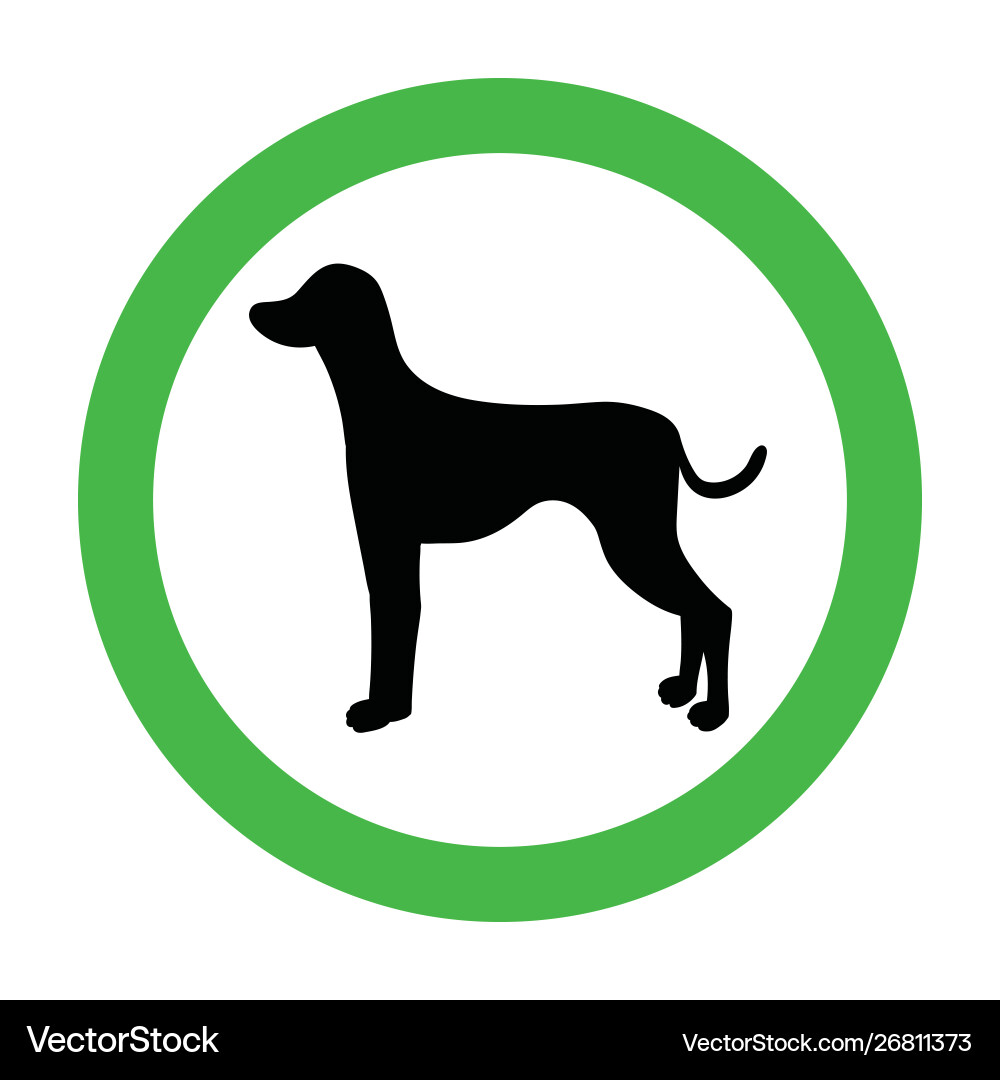 Animal friendly sign with black silhouette Vector Image